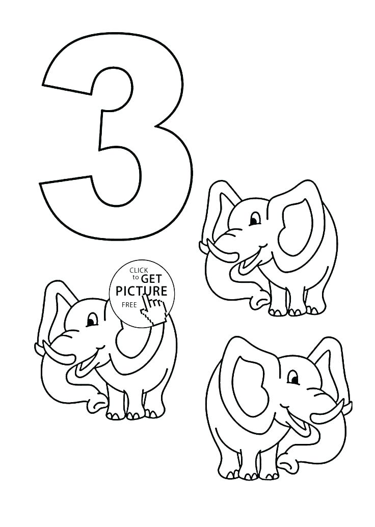 Number 3 Colouring Sheet Number 3 Colouring Sheet