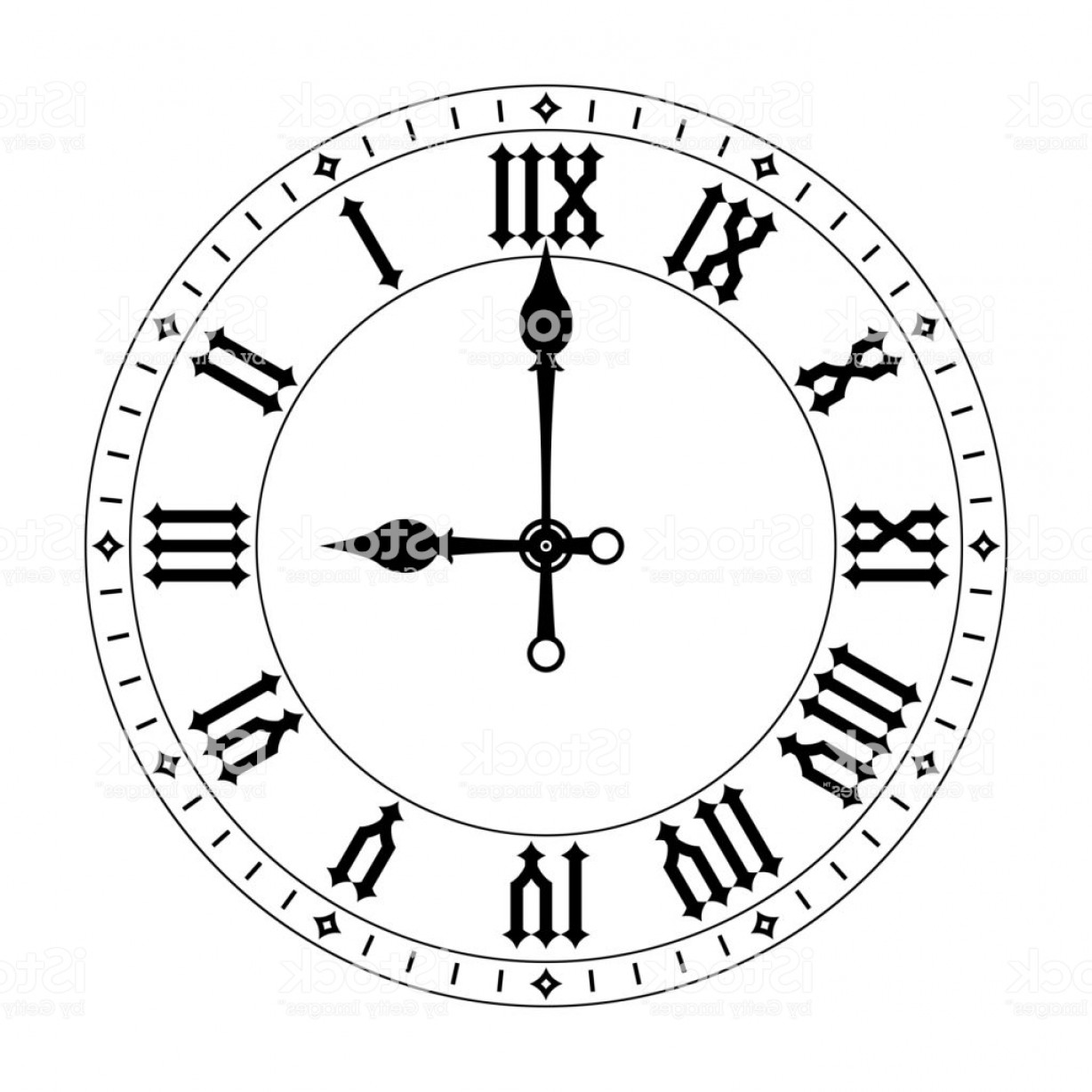 Roman Numeral Clock Drawing At GetDrawings Free Download