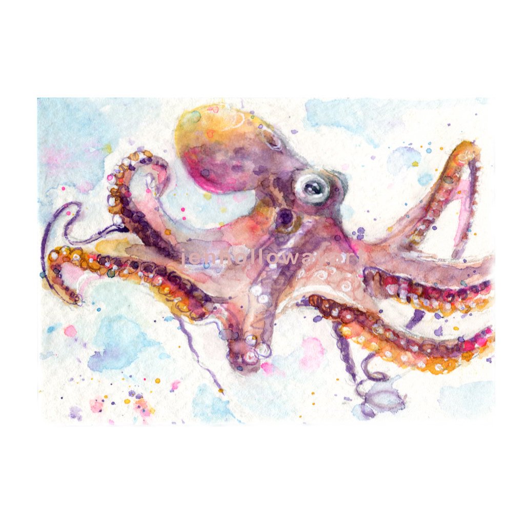 Watercolor Octopus Painting at GetDrawings | Free download